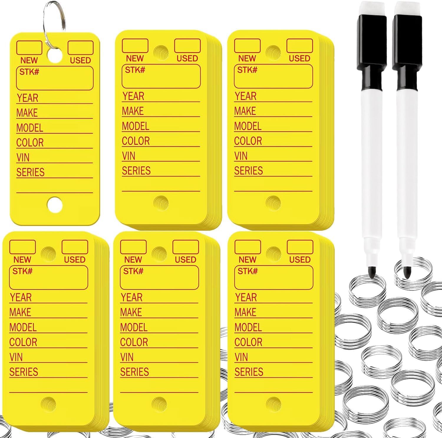 200 Pcs Poly Key Tags With Rings and Markers - Solution for Key ...