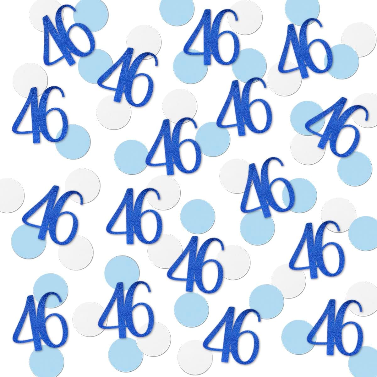 Amazon.com: Blue Glitter 46 Confetti, 46th Birthday Number Confetti ...