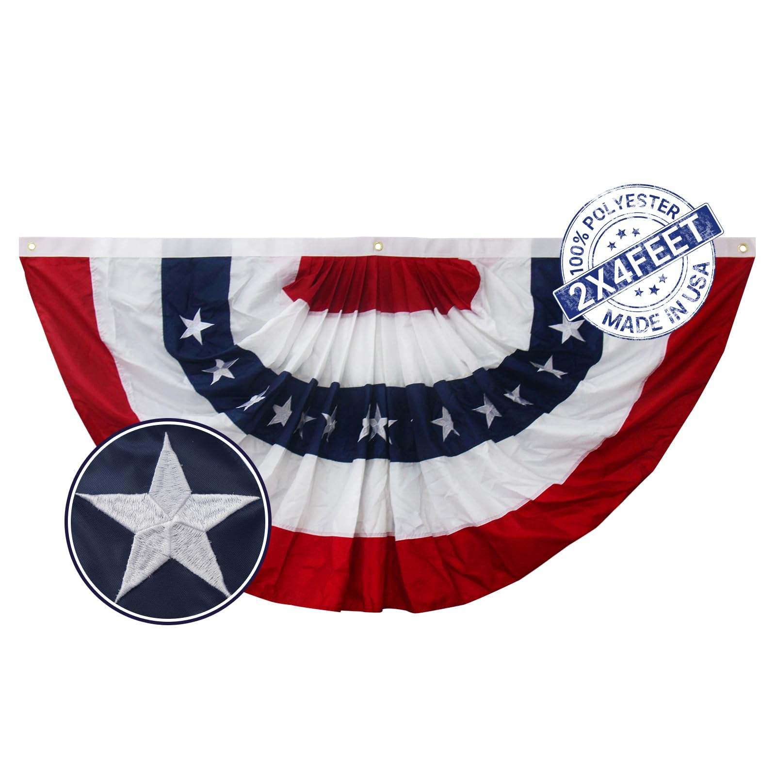 Amazon.com : Bradford American Bunting USA Flag 2x4 ft Outdoor Made in ...