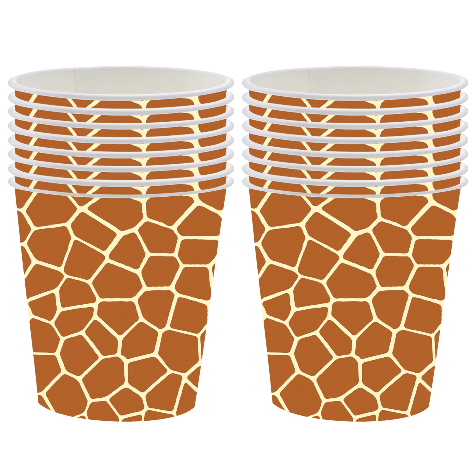 POPOYU 16Pcs Giraffe Print Party Cups Kids Jungle Animal Birthday Party ...