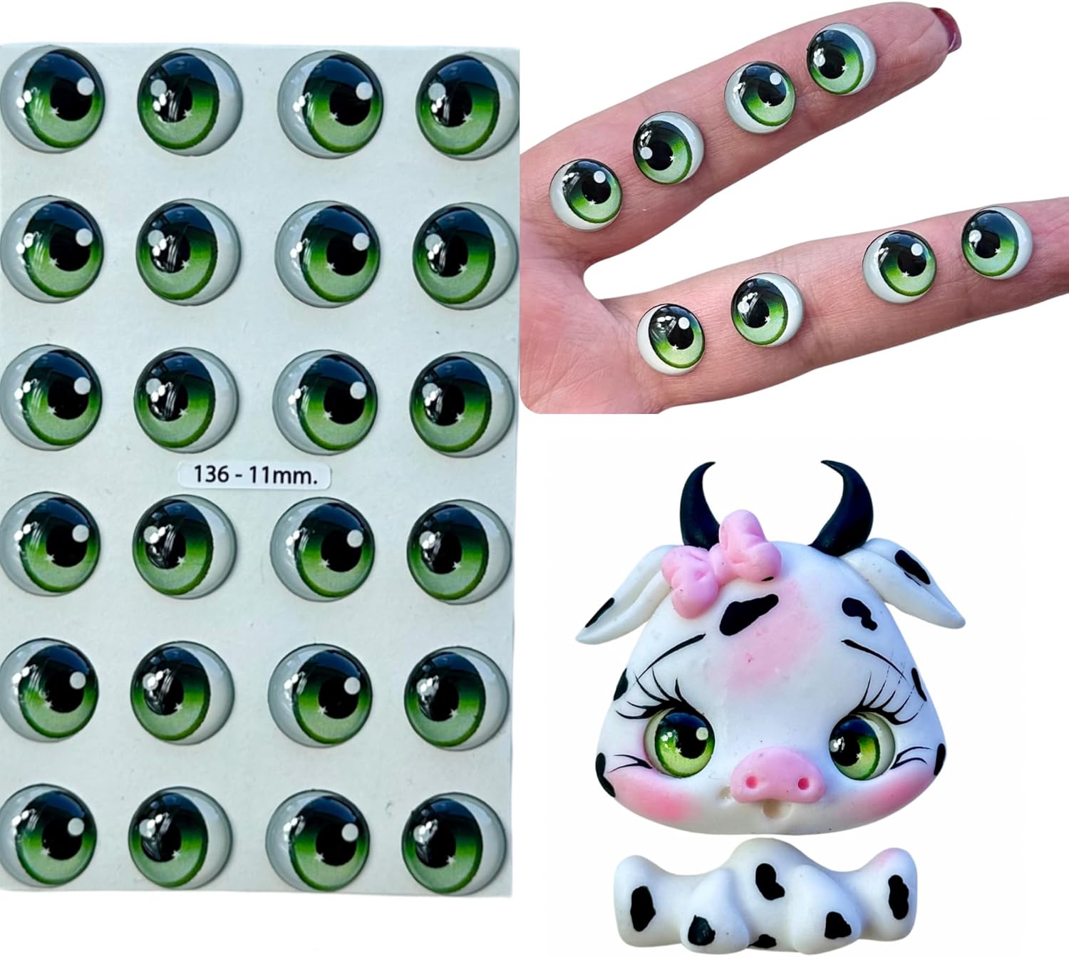 Amazon.com: 136-11: 3D Resin Googly & Wiggle Eyes (24 Pcs/12 Pairs ...