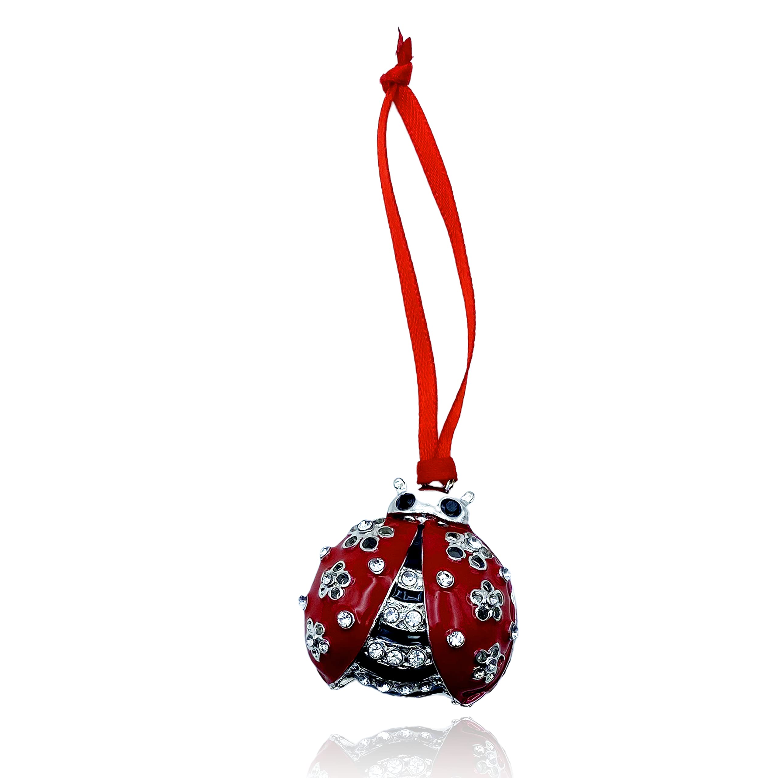 Amazon.com: Red Ladybug Bling Crystal Holiday Tree Ornament ...