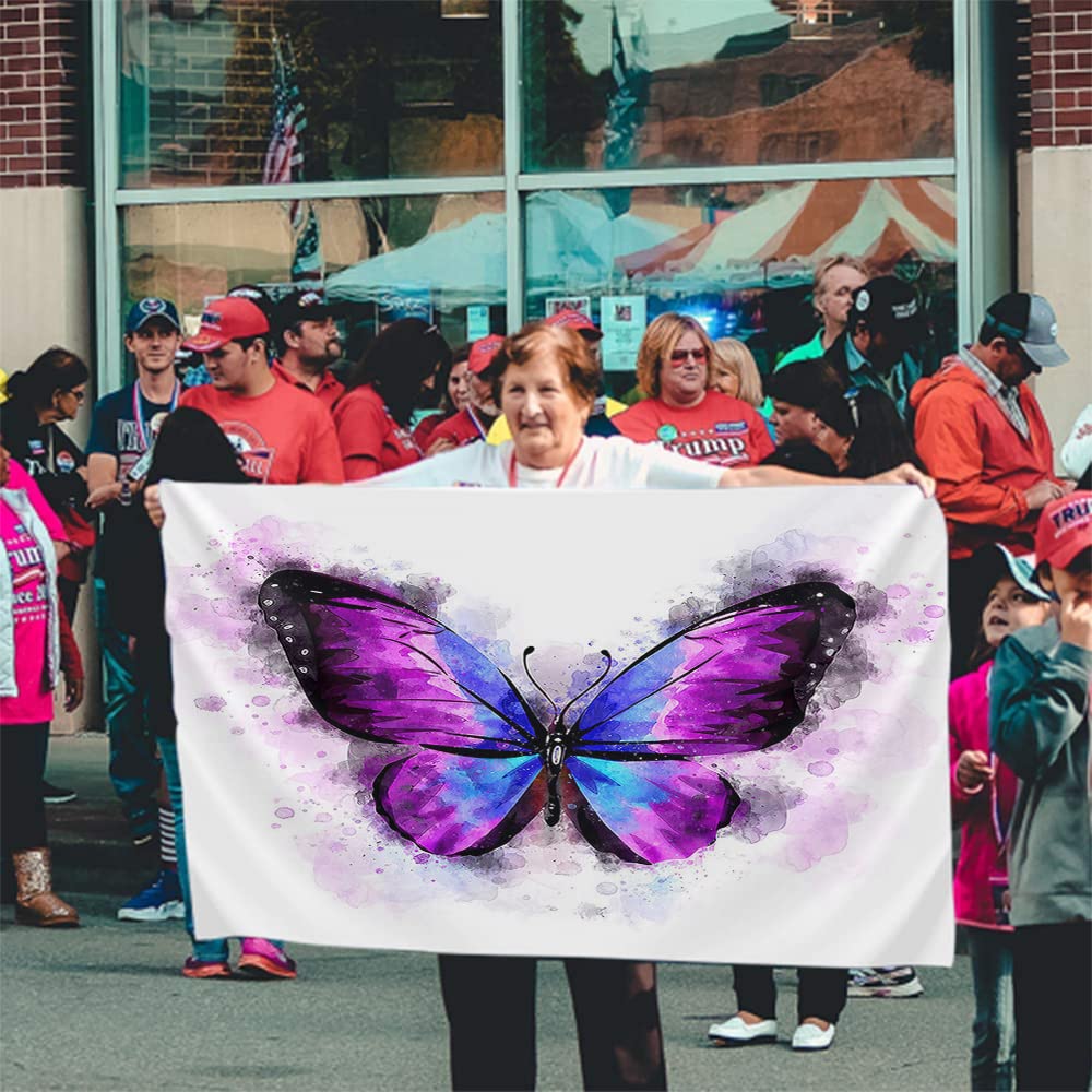 Butterfly Welcome Flag Large American