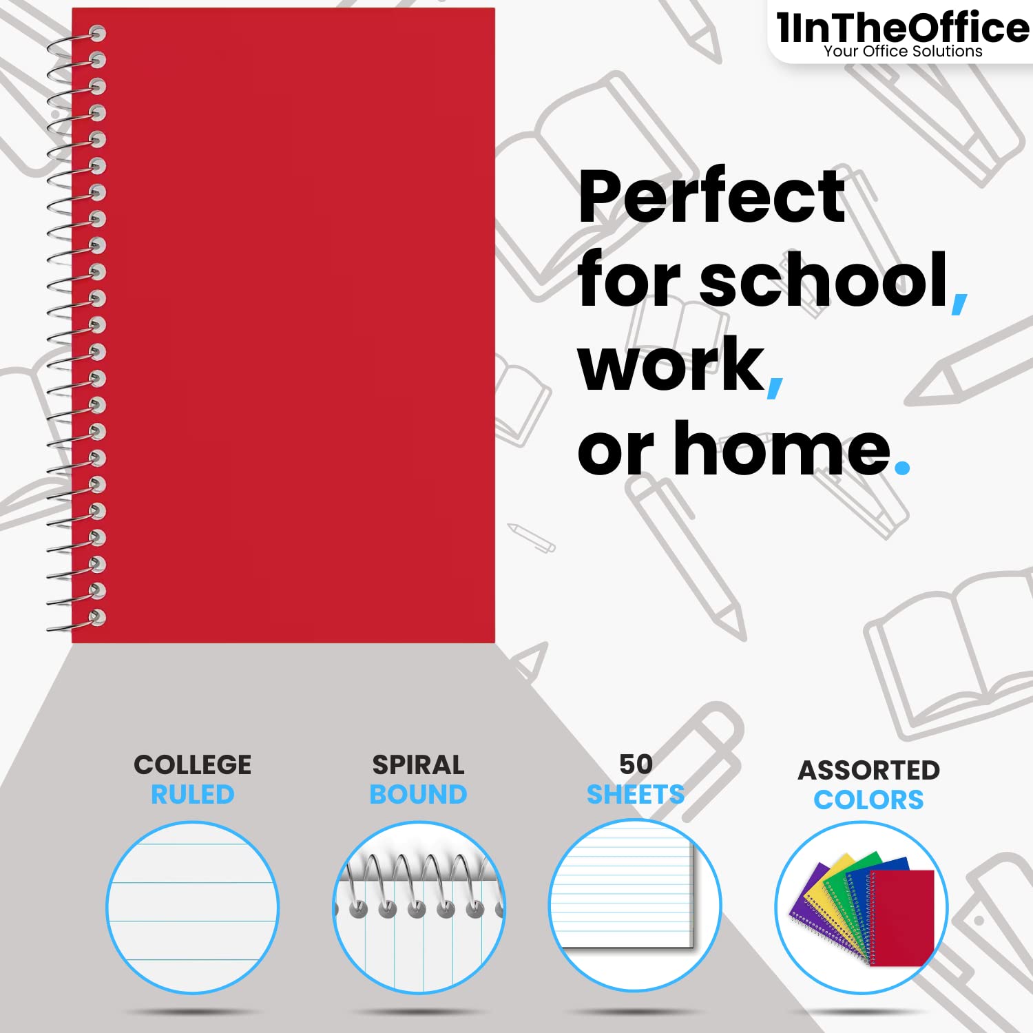 Snapklik.com : Wirebound Spiral Memo Books, Memo Pads, 4 X 6, College ...