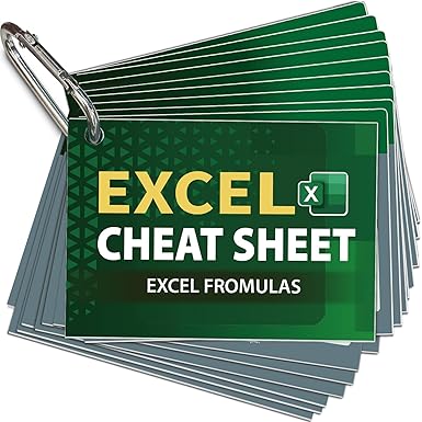 Amazon.com: Excel Formulas Cards, Laminated Excel Cheat Sheet with Shortcuts & Formulas, Quick ...