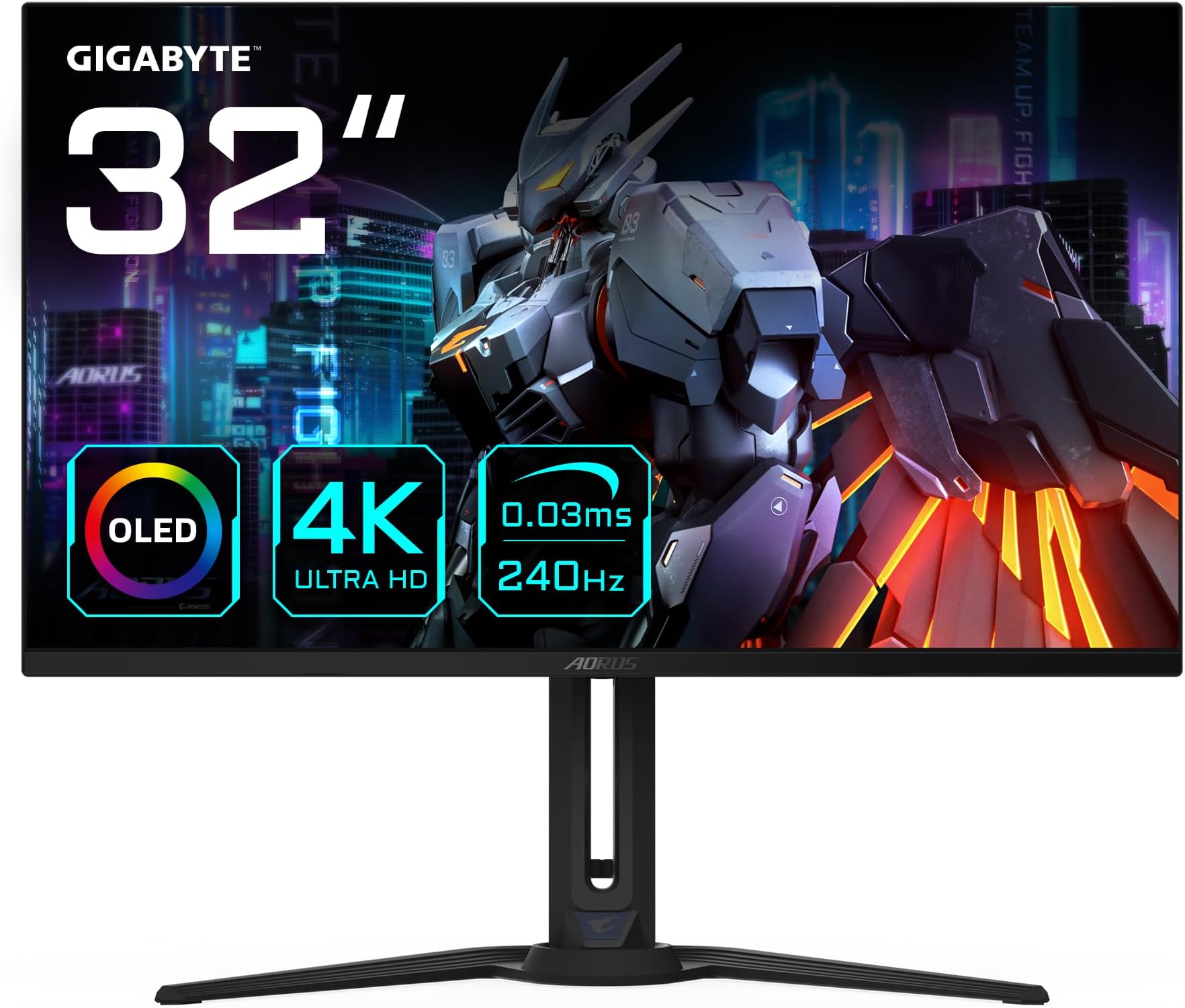 Gigabyte AORUS FO32U2P 32” QD-OLED Flat Gaming Monitor - 3840 x 2160 ...