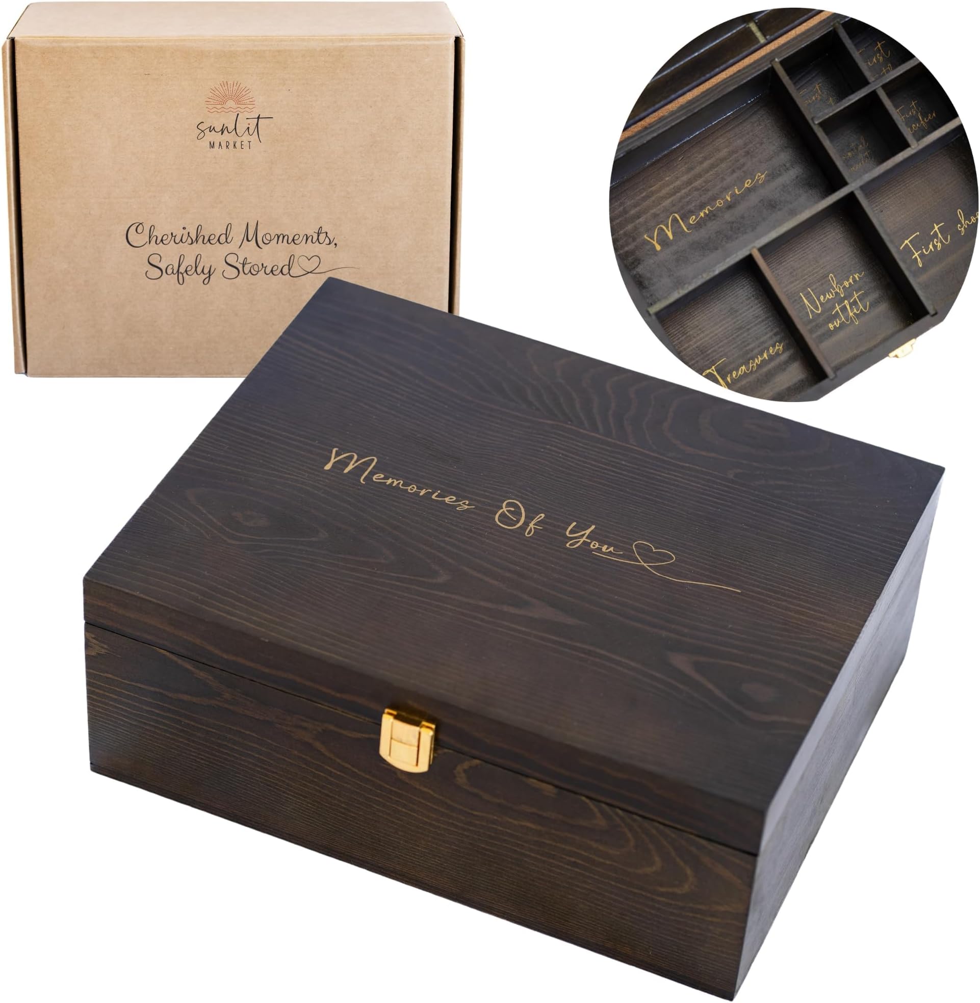 Amazon.com: Oaktree Gifts Baby Boy Wooden Memories Keepsake Box Vintage ...