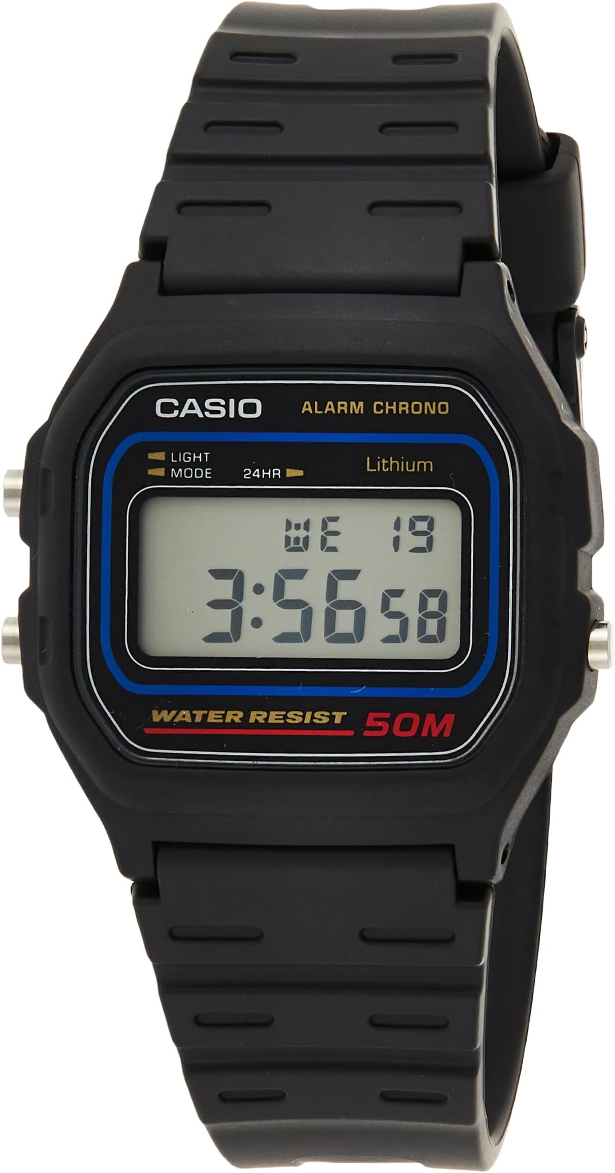 Casio Men's Digital Japanese Quartz Watch with Resin Strap W-213-1AV ...