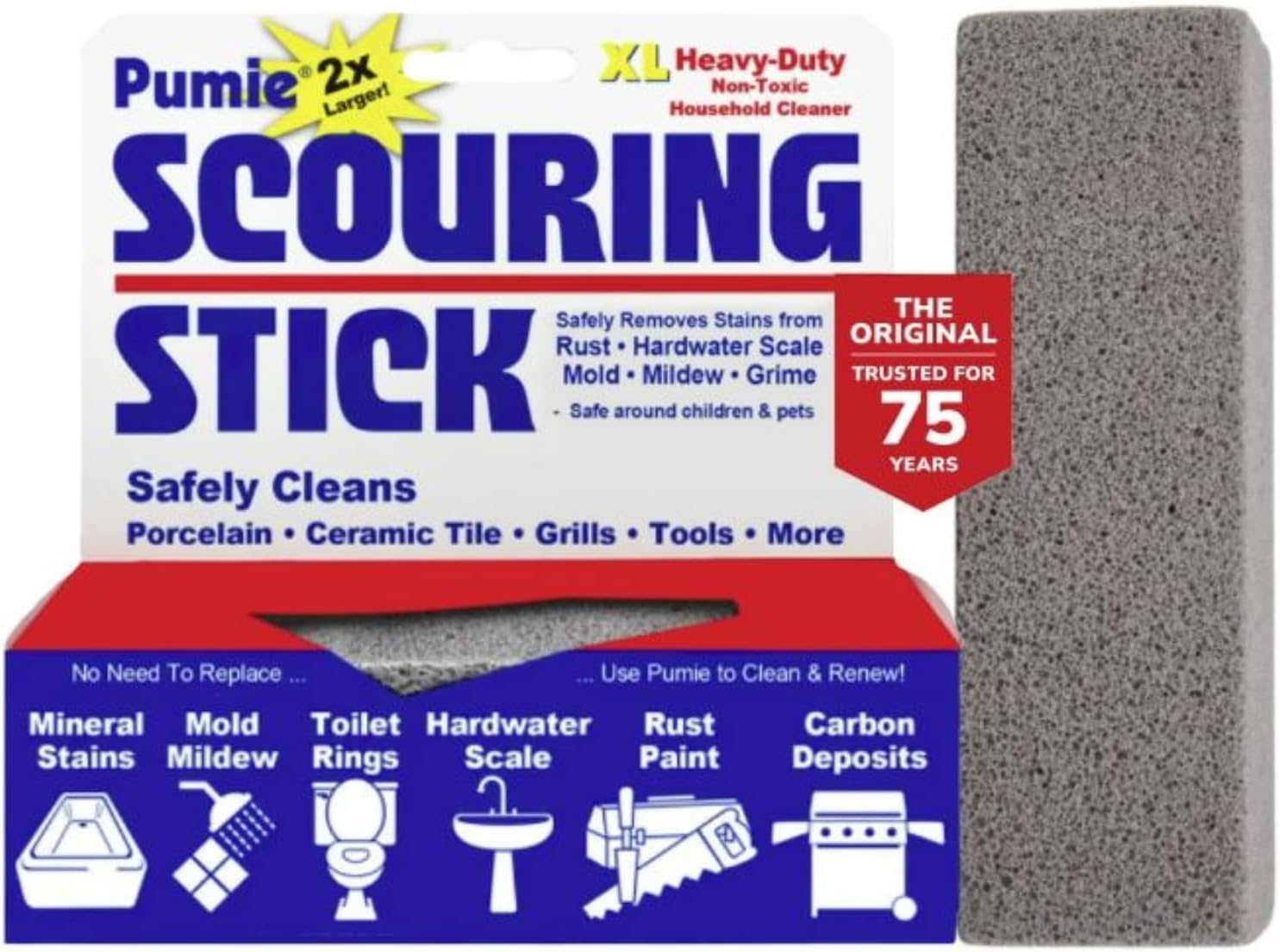 Amazon.com: PUMIE Extra Large Pumice Scouring Stick, Regular Stick ...