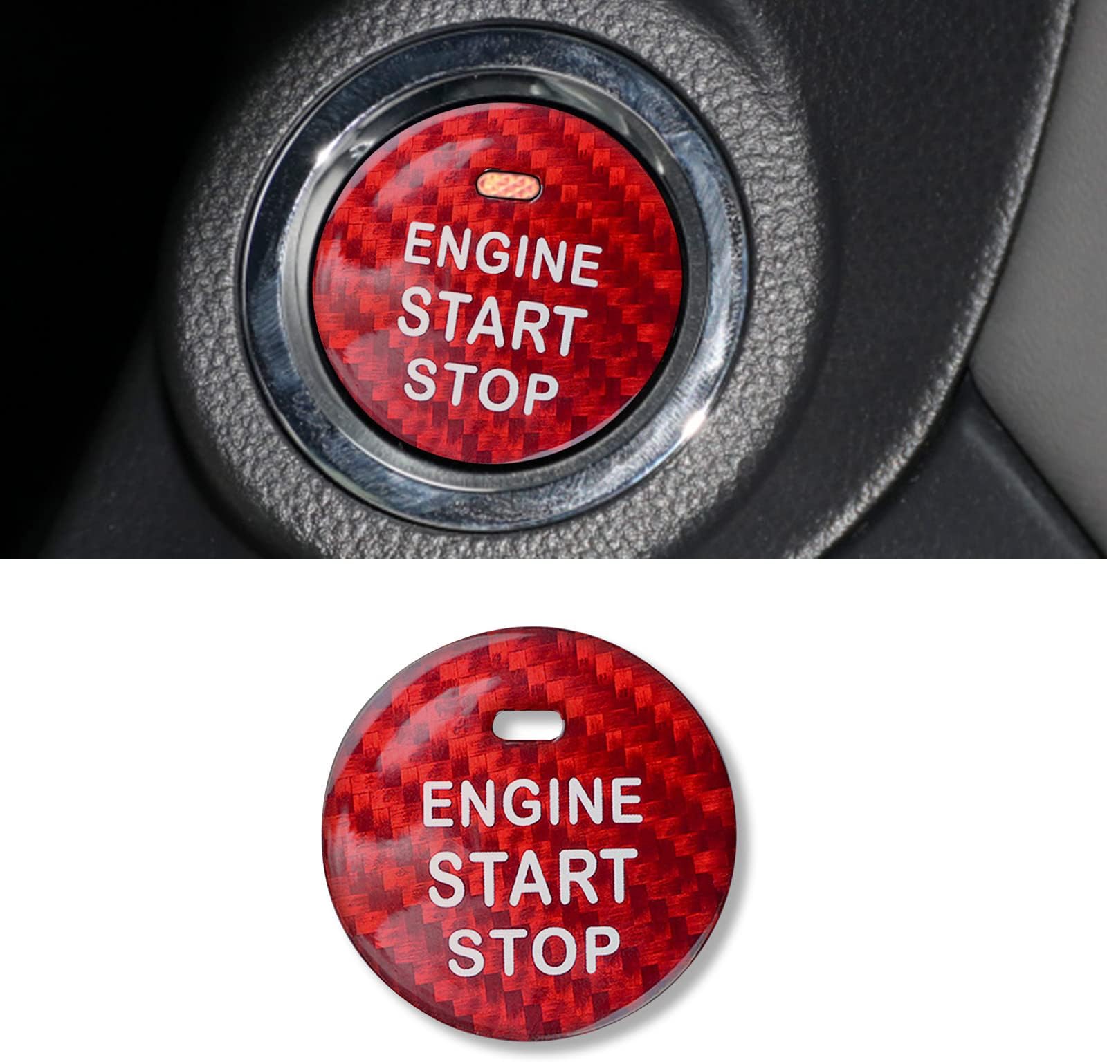 Amazon.com: iJDMTOY JDM Red Engine Push Start Button Replacement Cover ...