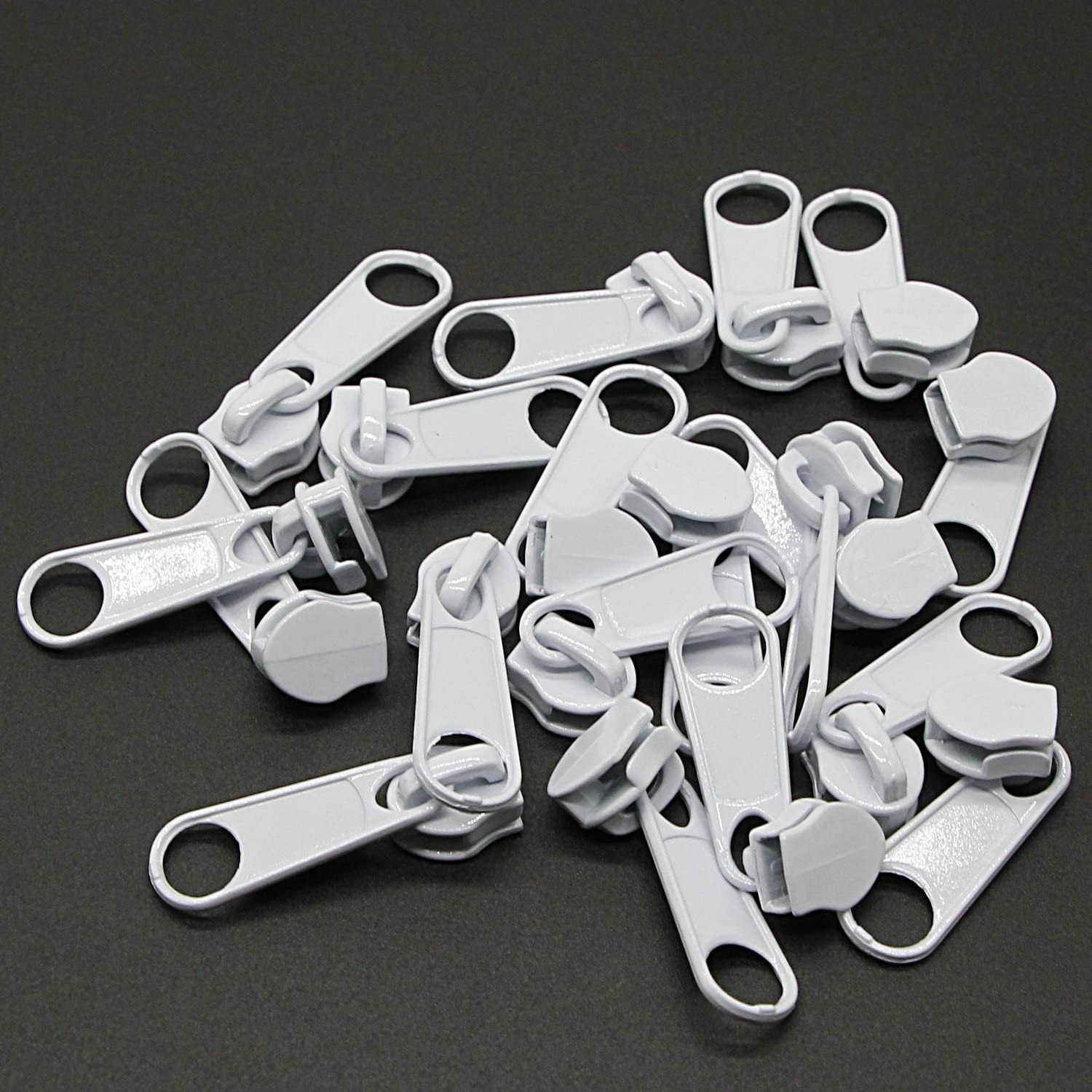 Amazon.com: Leekayer 50PCS #5 White Pulls for Nylon Coil Zippers Metal ...