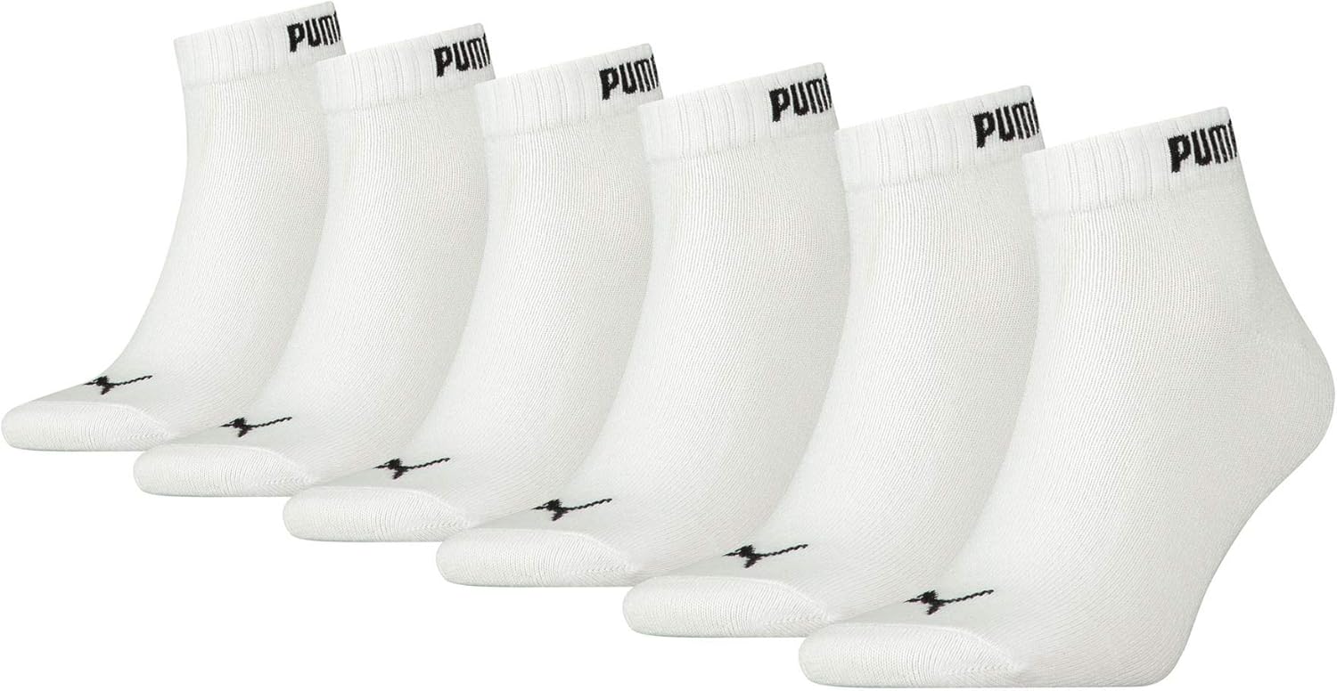 Amazon.com: Puma Elements Quarter 6 Pack Socks - White-UK 6-8 ...