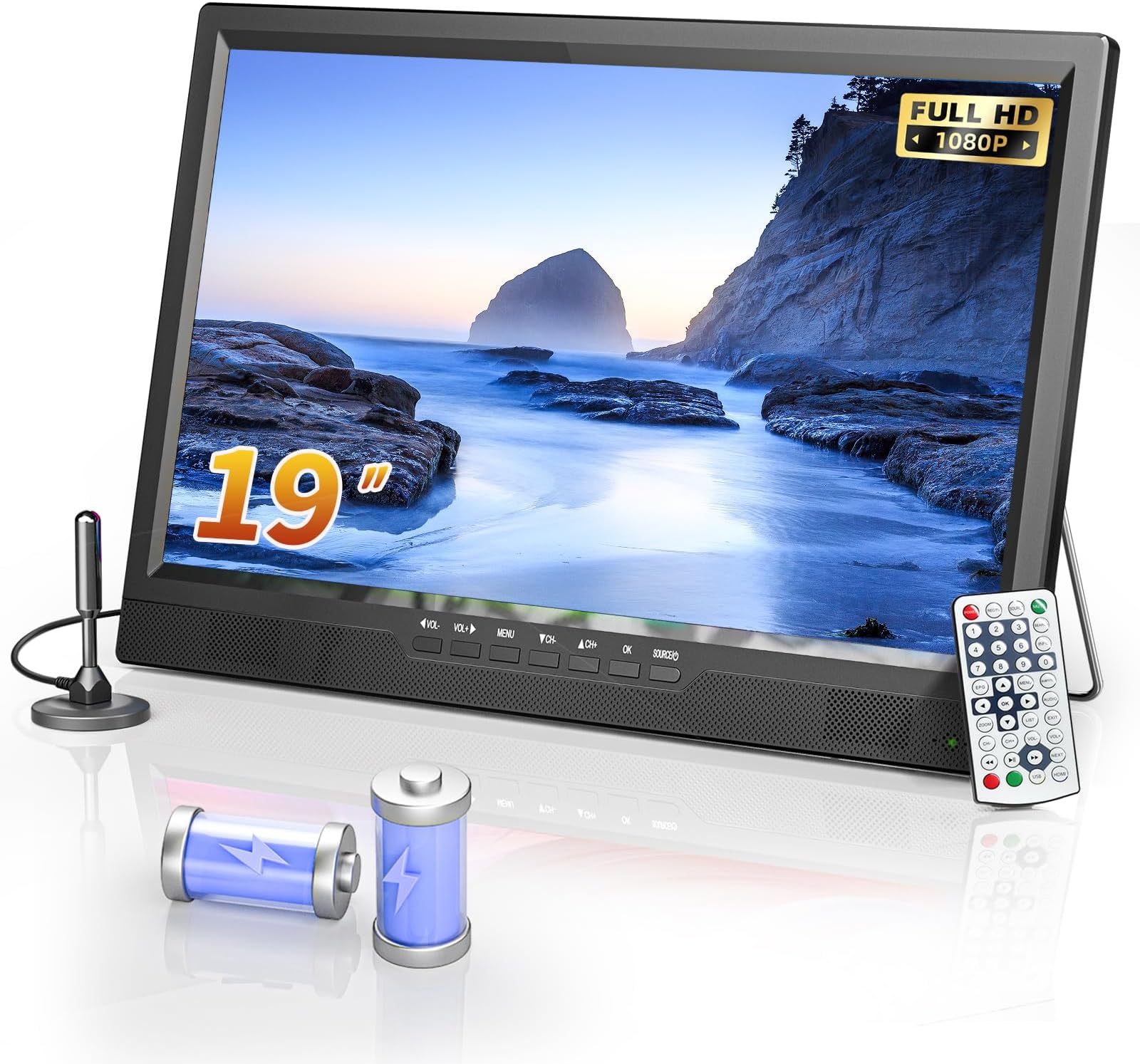 Amazon.com: Desobry 19.1" Portable TV for Camping, 8000mAh Battery TV ...