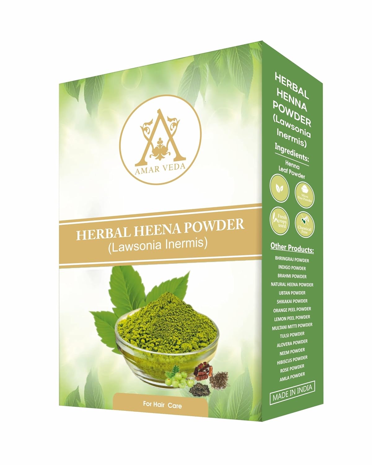 Buy Amar Veda HERBAL HEENA POWDER | Lawsonia Inermis | 100% Natural ...