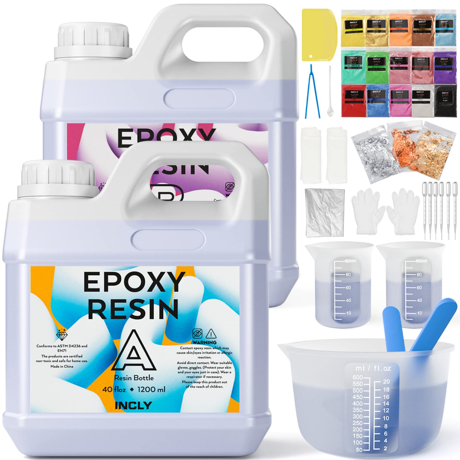 Snapklik.com : INCLY 80oz Crystal Clear Epoxy Resin Kit, Bubbles Free ...