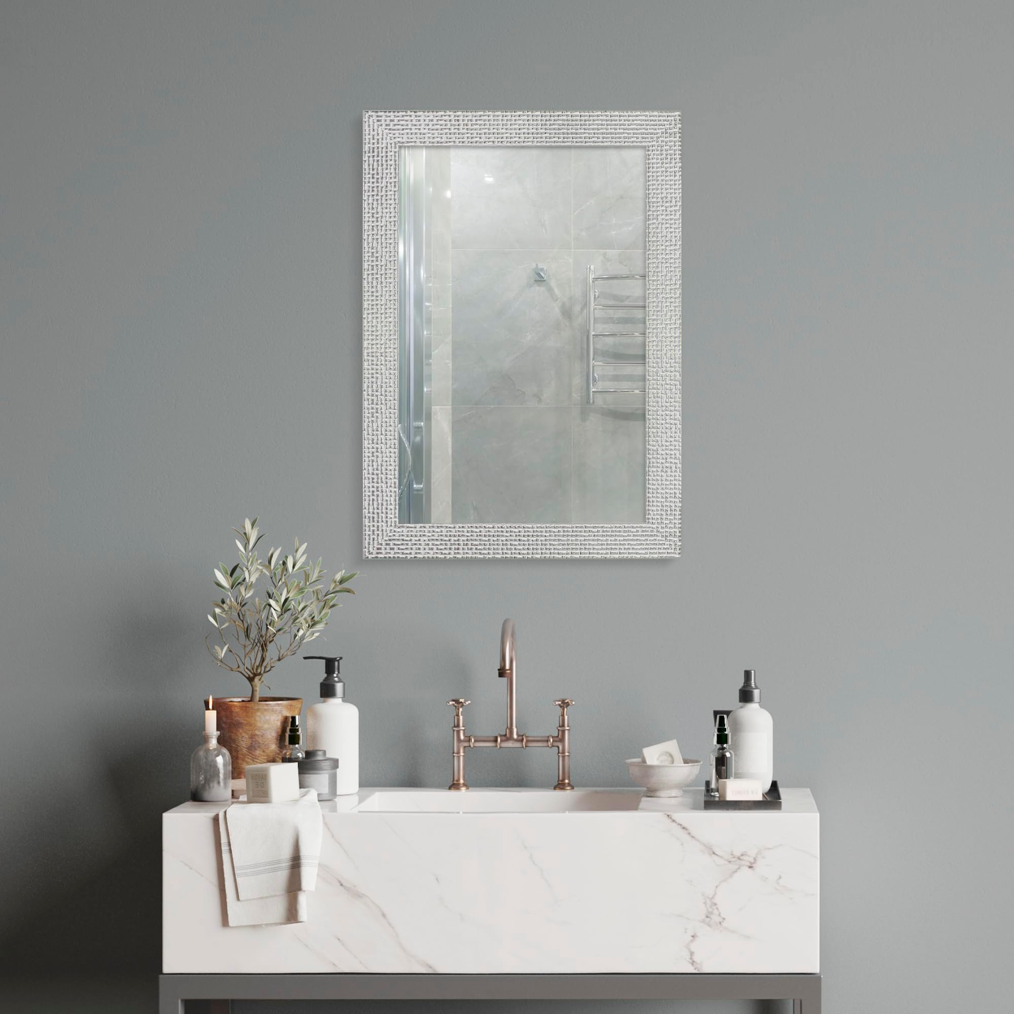 PASPARTU FRAMES Espejo Chico Decorativo para Pared en Color Plata con ...