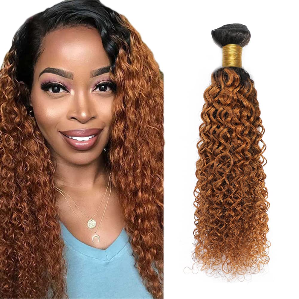 Amazon.com : Ombre Kinky Curly Human Hair Bundle 1B30 Tow Tone ...