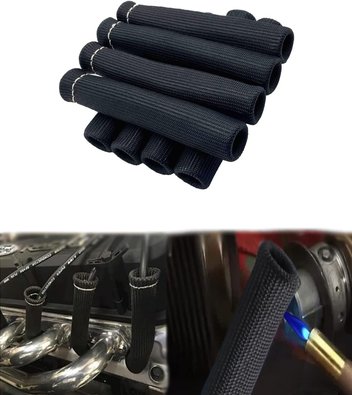 Amazon.com: Ummickl Spark Plug Wire Heat Shield 8pcs 2500° Spark Plug ...
