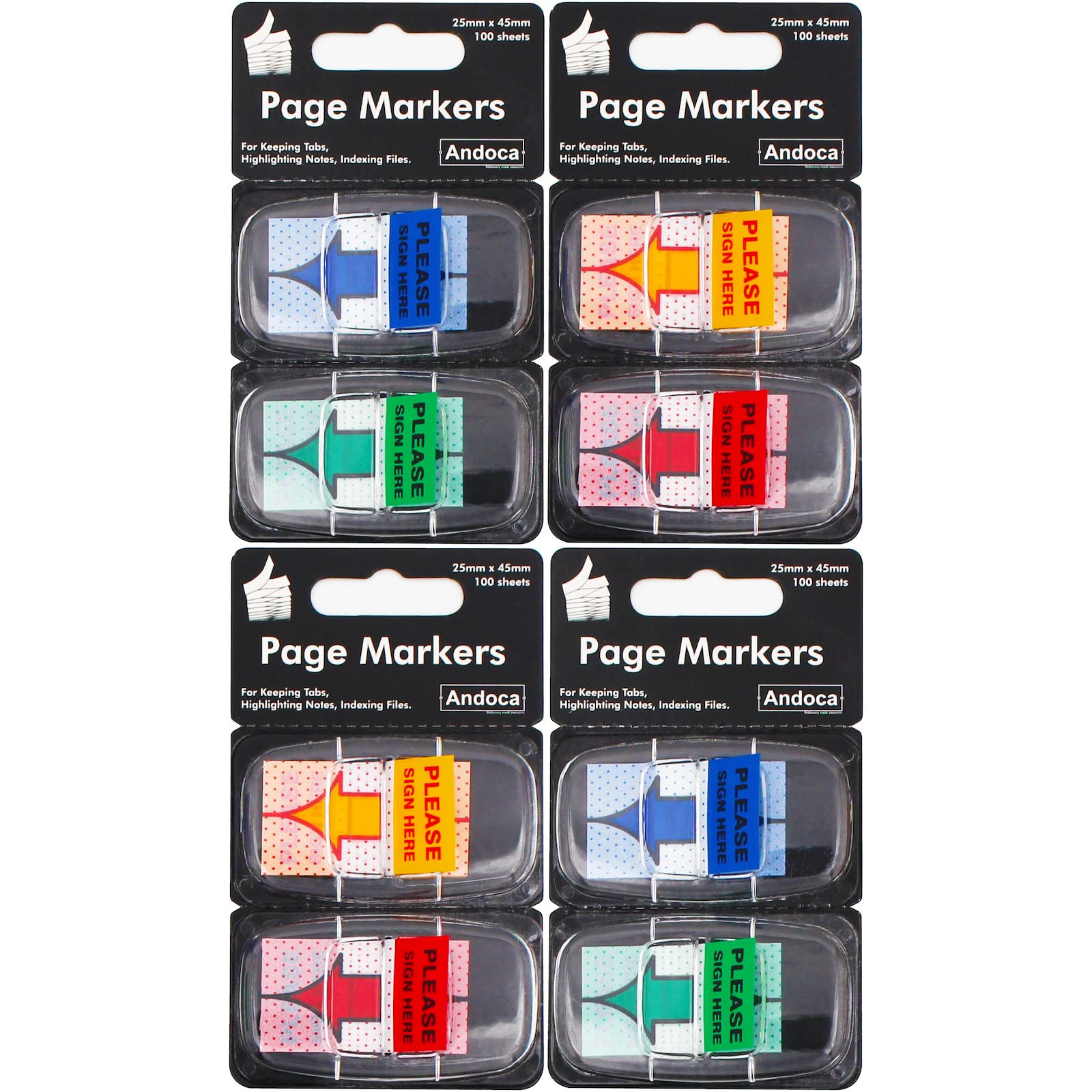 Please Sign Here Message Flags Assorted Color, 400 Pages Total, 0.98 x ...