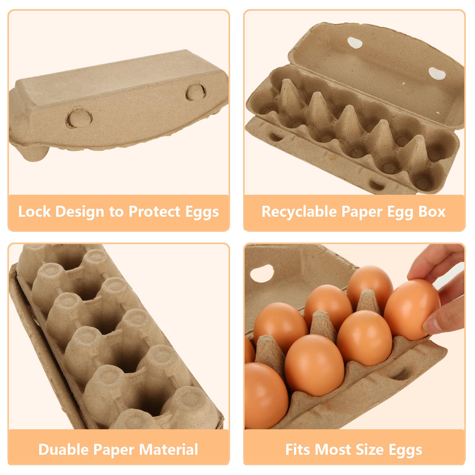 Snapklik.com : 20 Pack Egg Cartons Egg Holder Countertop Paper Egg ...