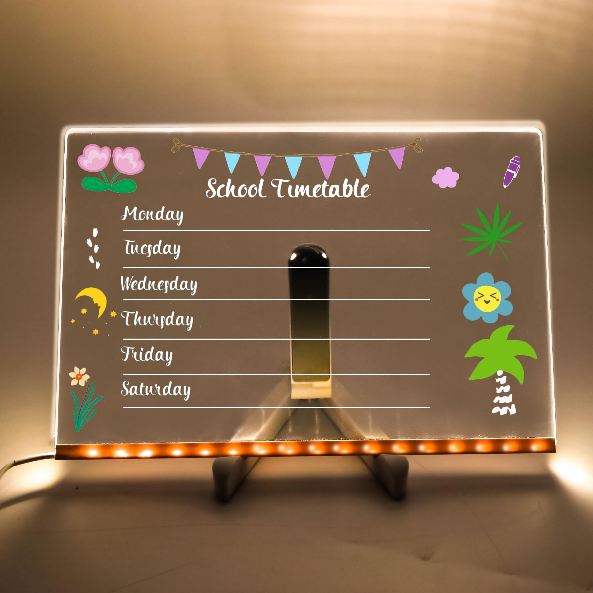 Amazon.com : GraduationMall Acrylic Dry Erase Board with Light 11.8 X 7 ...