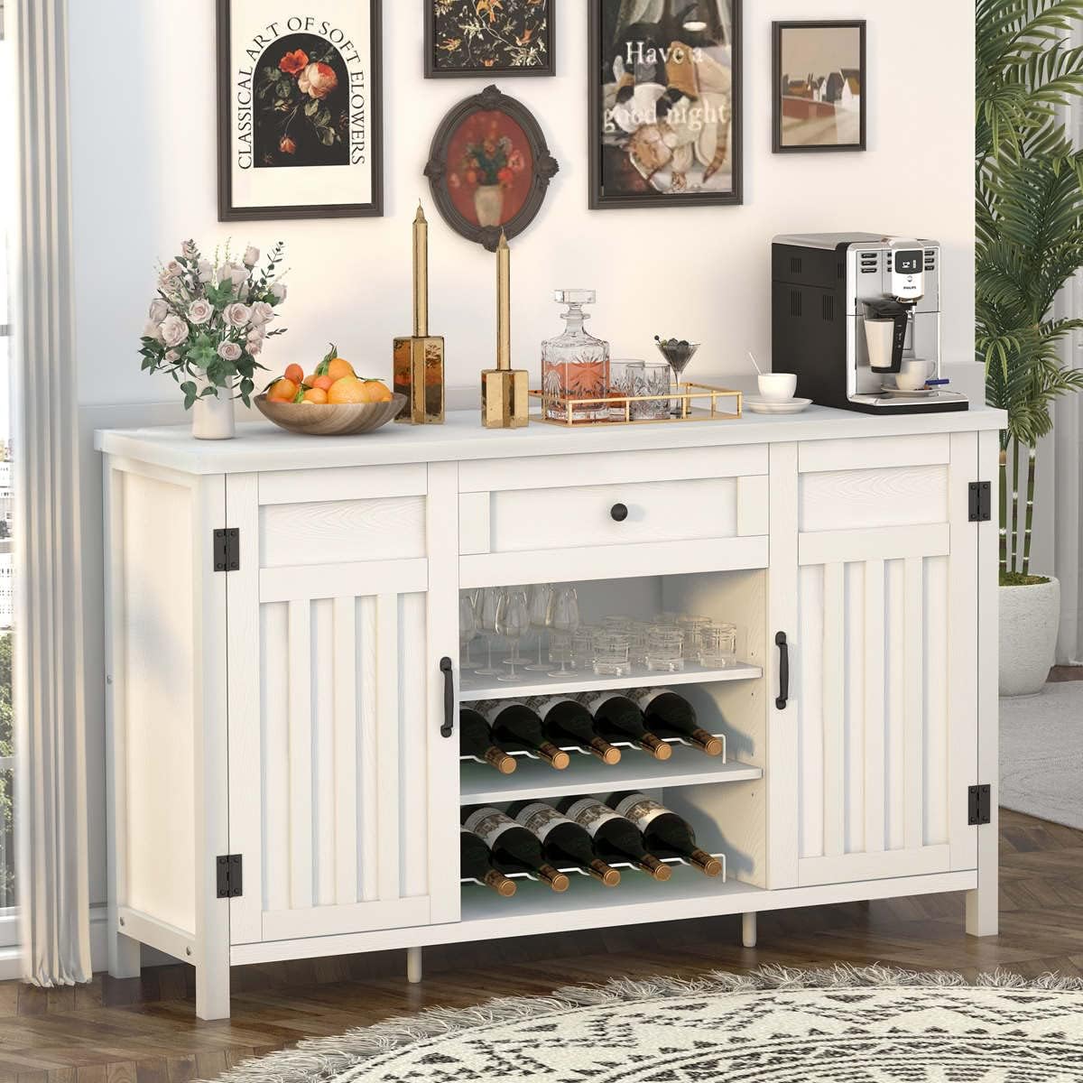 Amazon.com - FATORRI Buffet Cabinet with Storage, Wood Sideboard Buffet ...