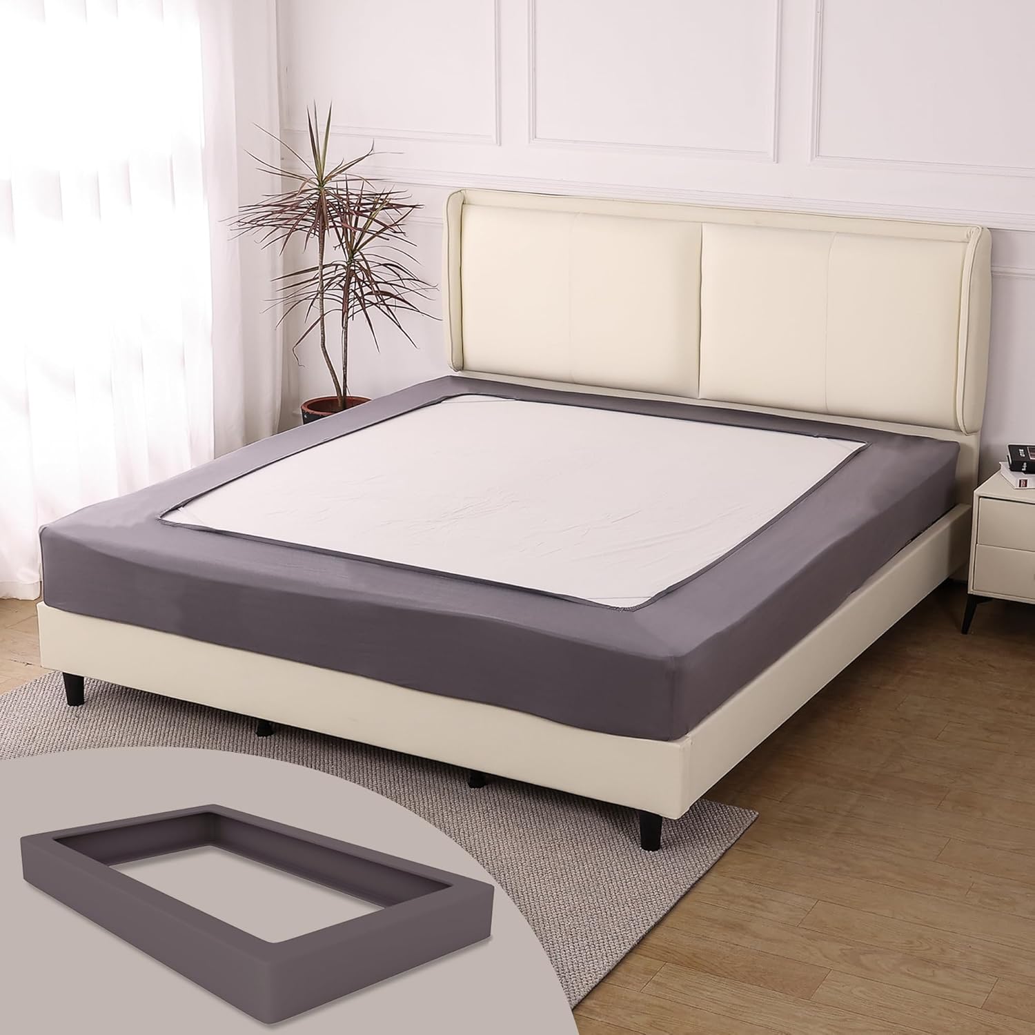 Amazon.com: PAROLL Box Spring Cover King, Elastic Metal Bed Frame Cover ...