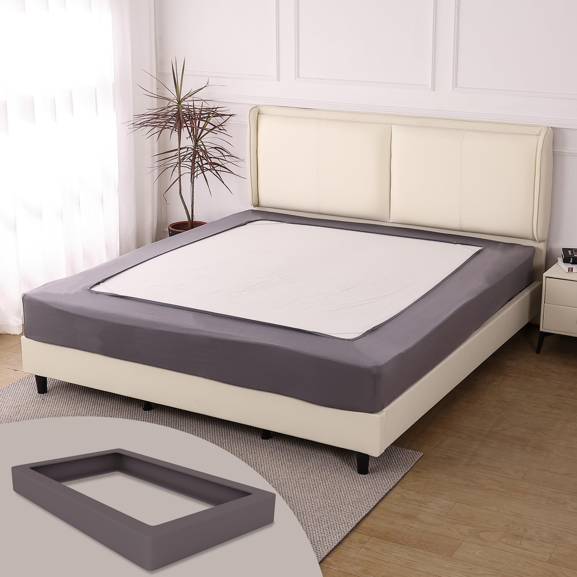 Amazon.com: PAROLL Box Spring Cover King, Elastic Metal Bed Frame Cover ...