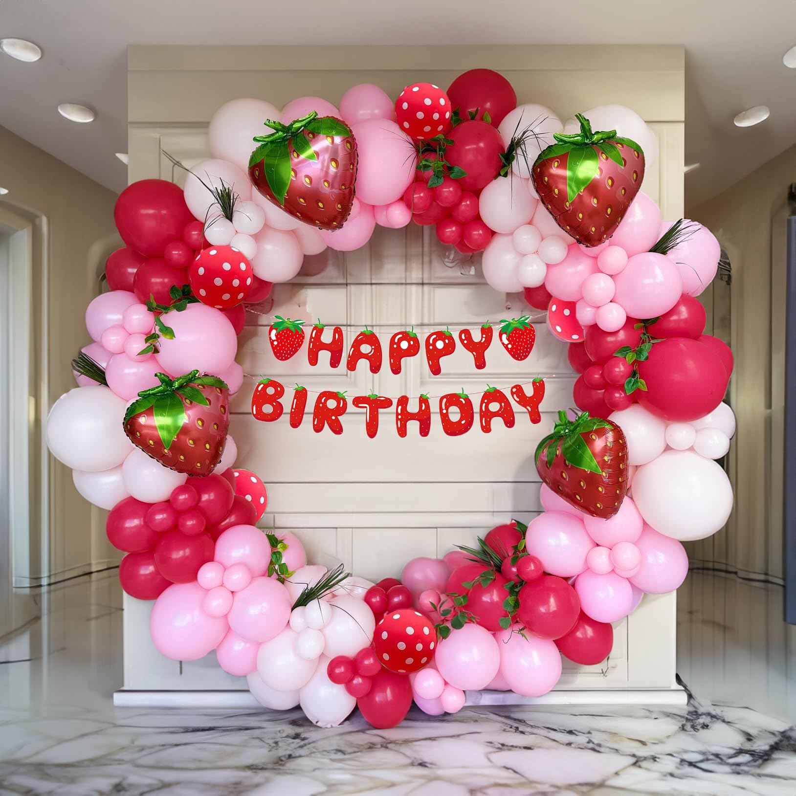Amazon.com: Strawberry Balloon Arch Kit- berry first birthday decor ...