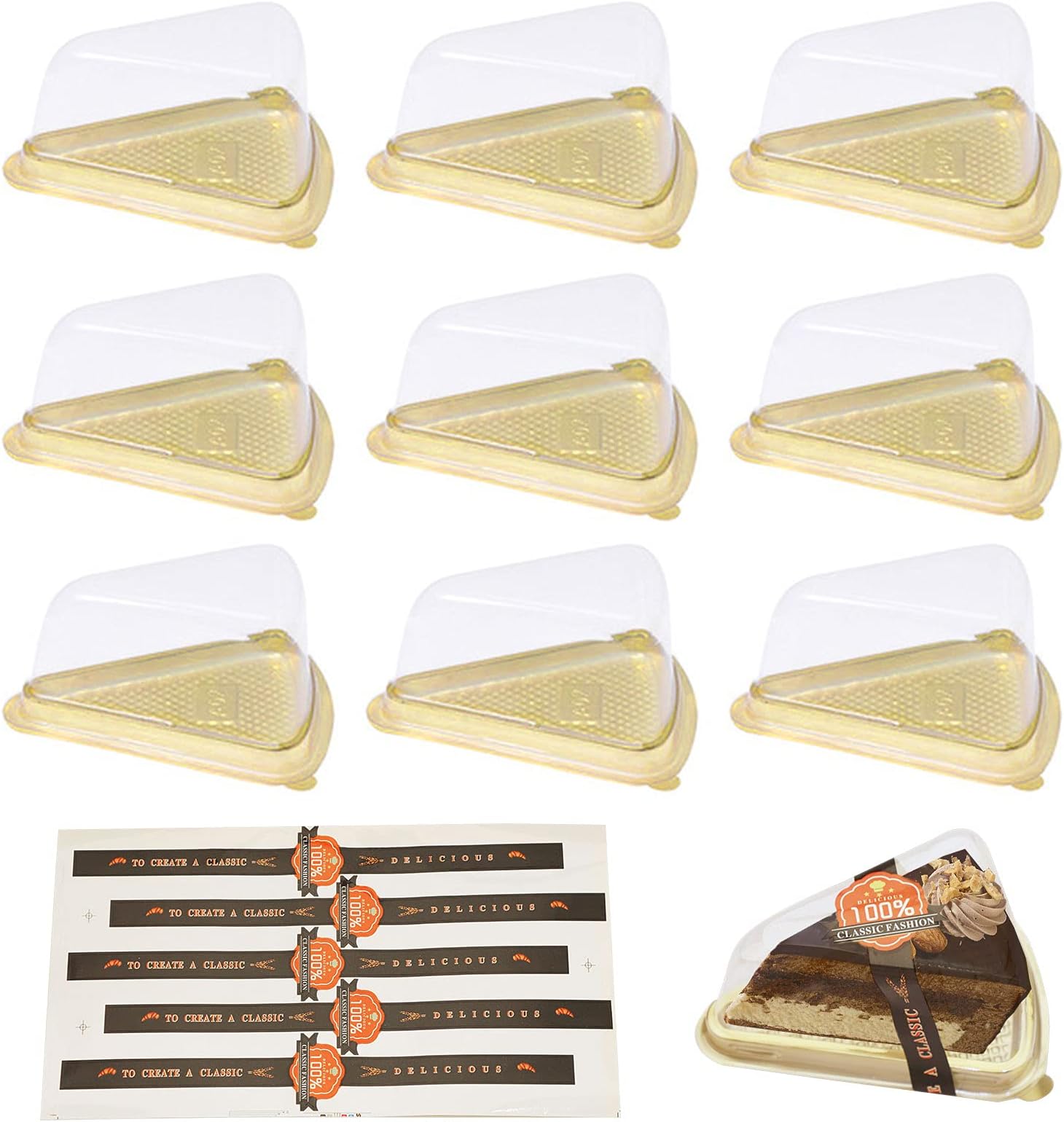 House of Cake Heart Kraft Brown Cake Slice Box, Single Cake Segment ...