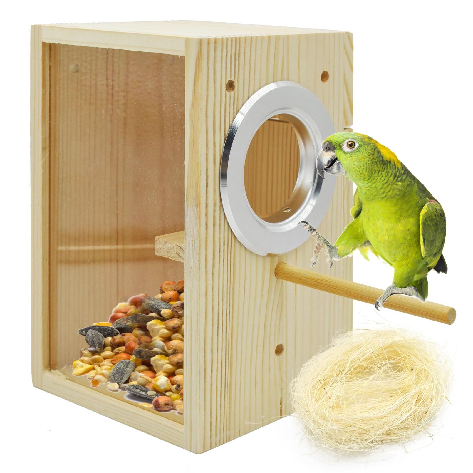 Amazon.com : kathson Parakeet Nesting Box Transparent Bird House Bird ...