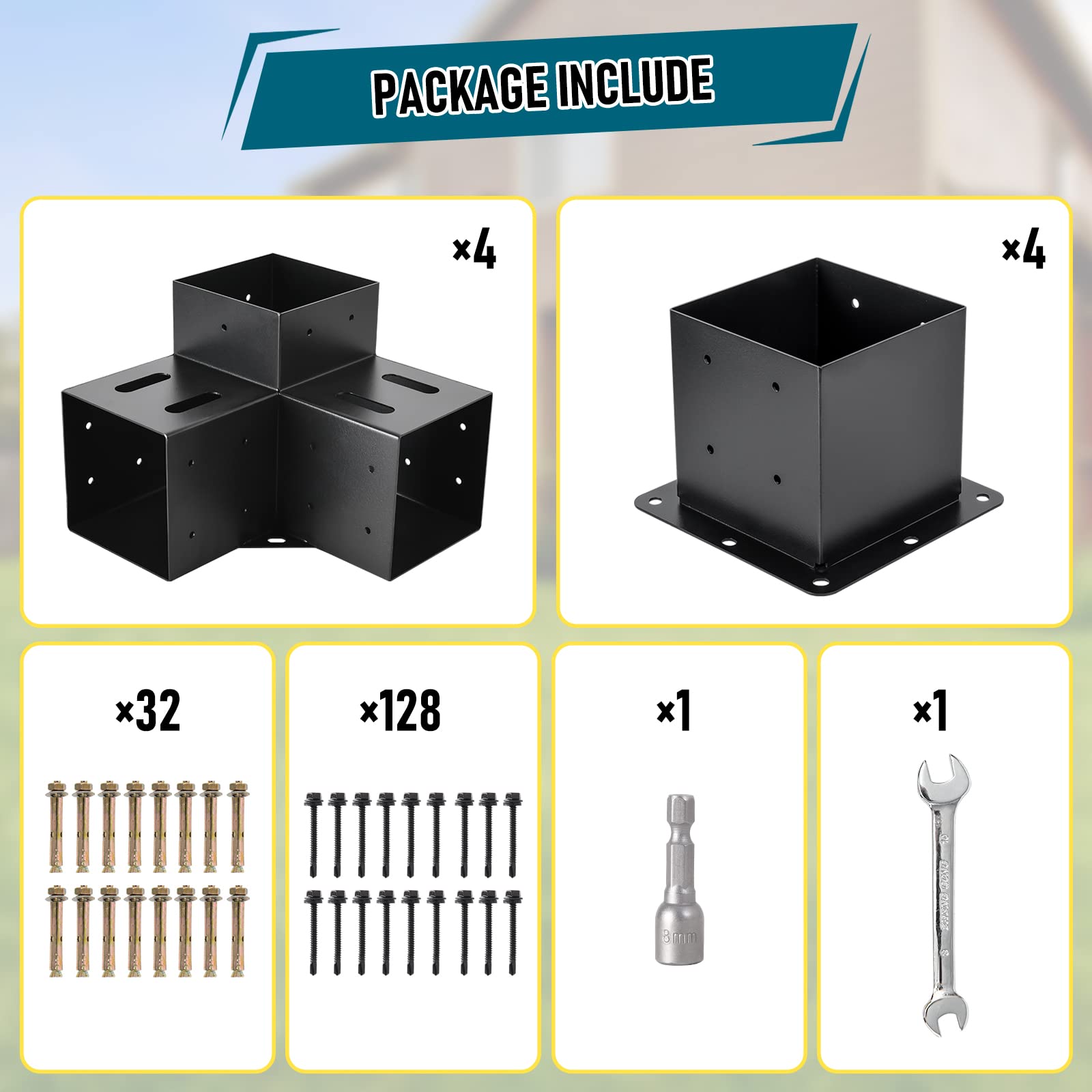 (similarly)6x6 Pergola Kit,Pergola Brackets 3-Way Right Angle Corner ...