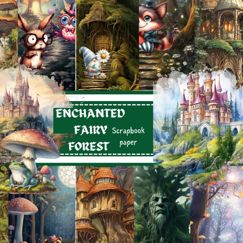 ENCHANTED FAIRY FOREST SCRAPBOOK PAPER: This is Magical themed Double ...