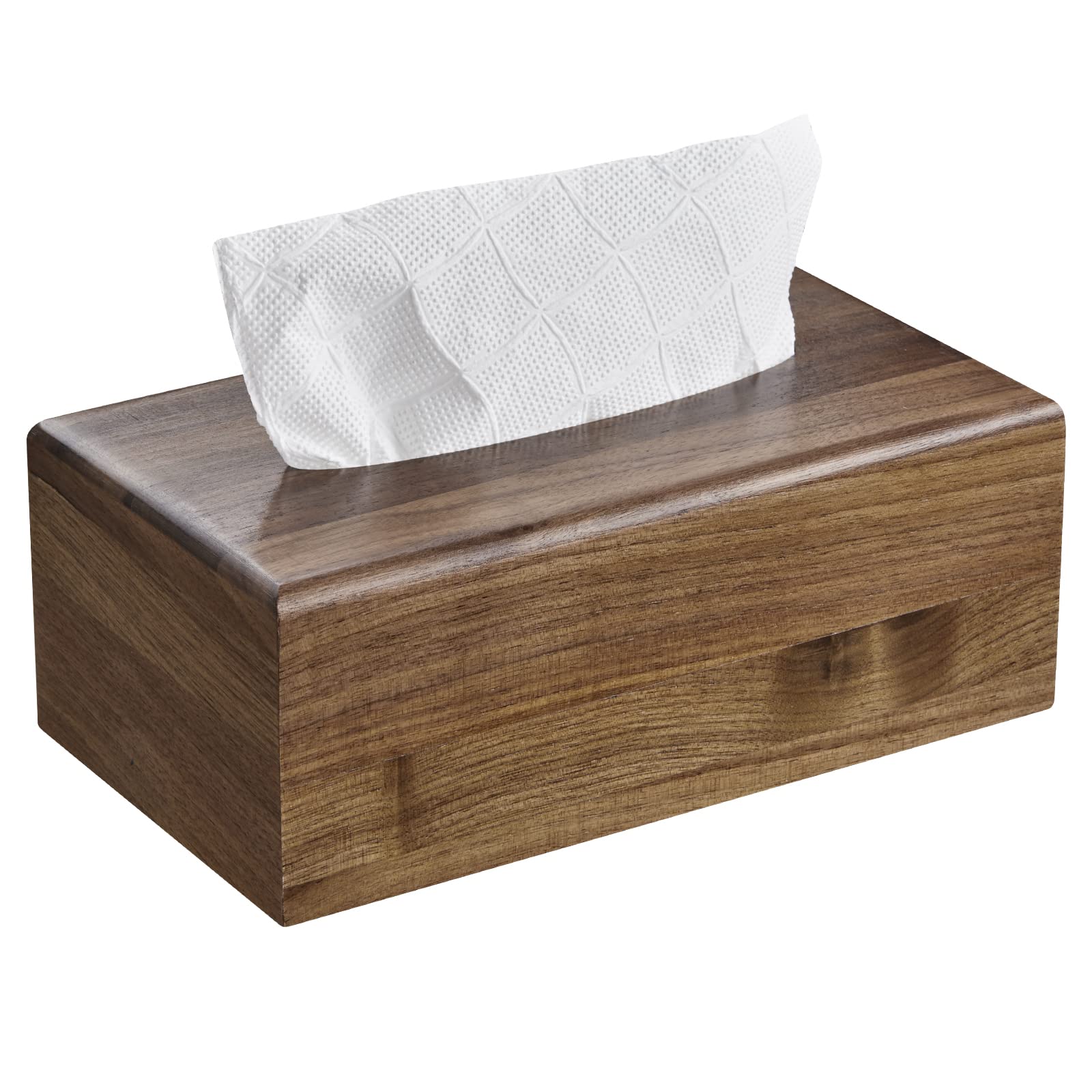 Buy Reviaras Tissue Box Cover Rectangular, Walnut Wood Tissue Box Cover ...