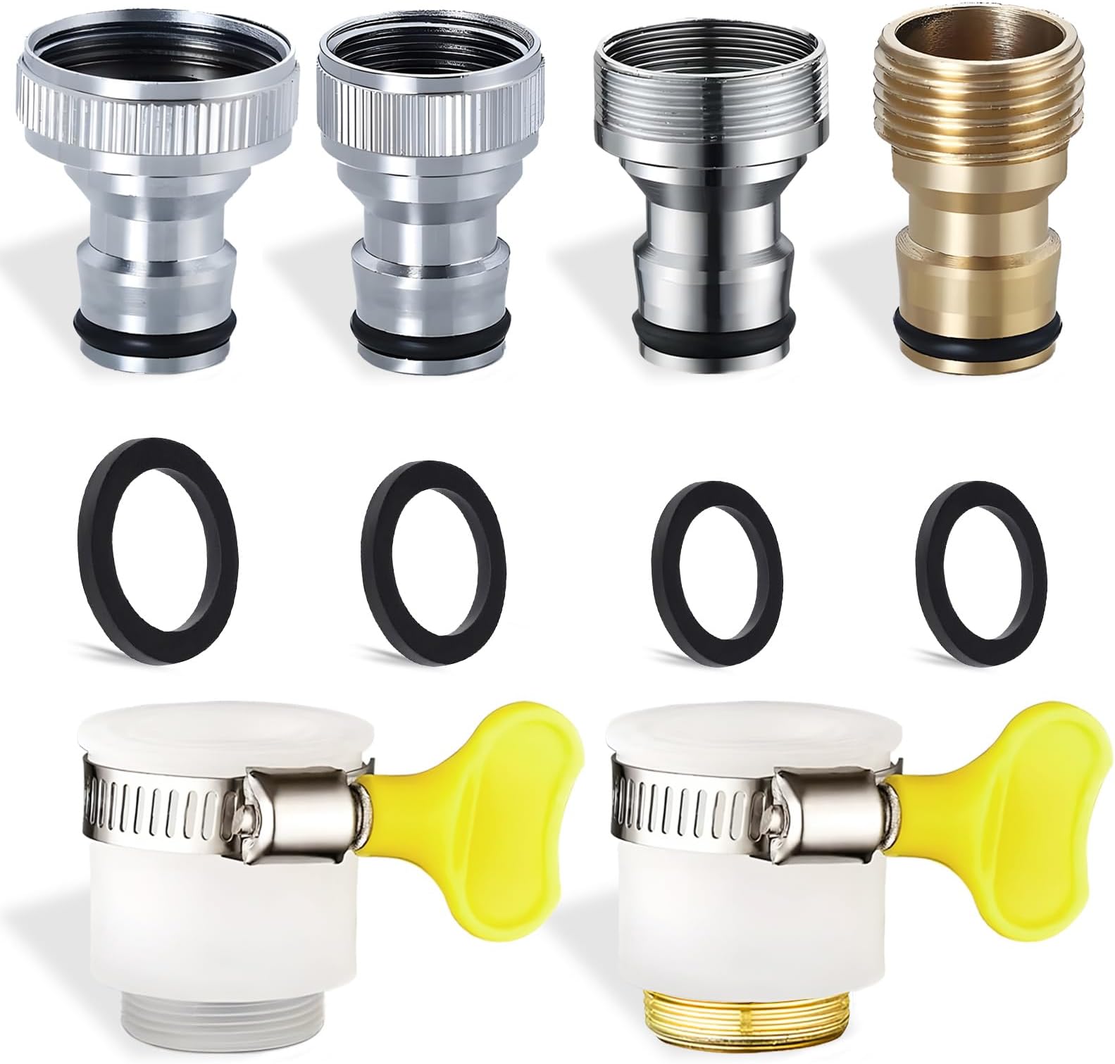 6 pcs Faucet Tap Quick Connector Kit, VEINARDYL 4 Washing Machine Quick ...