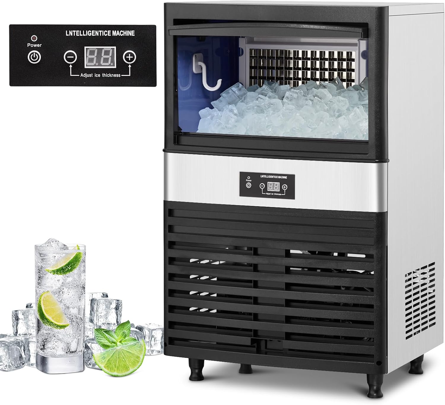 Amazon.com: Commercial Ice Maker 110LBS/24H, Under Counter Ice Maker ...