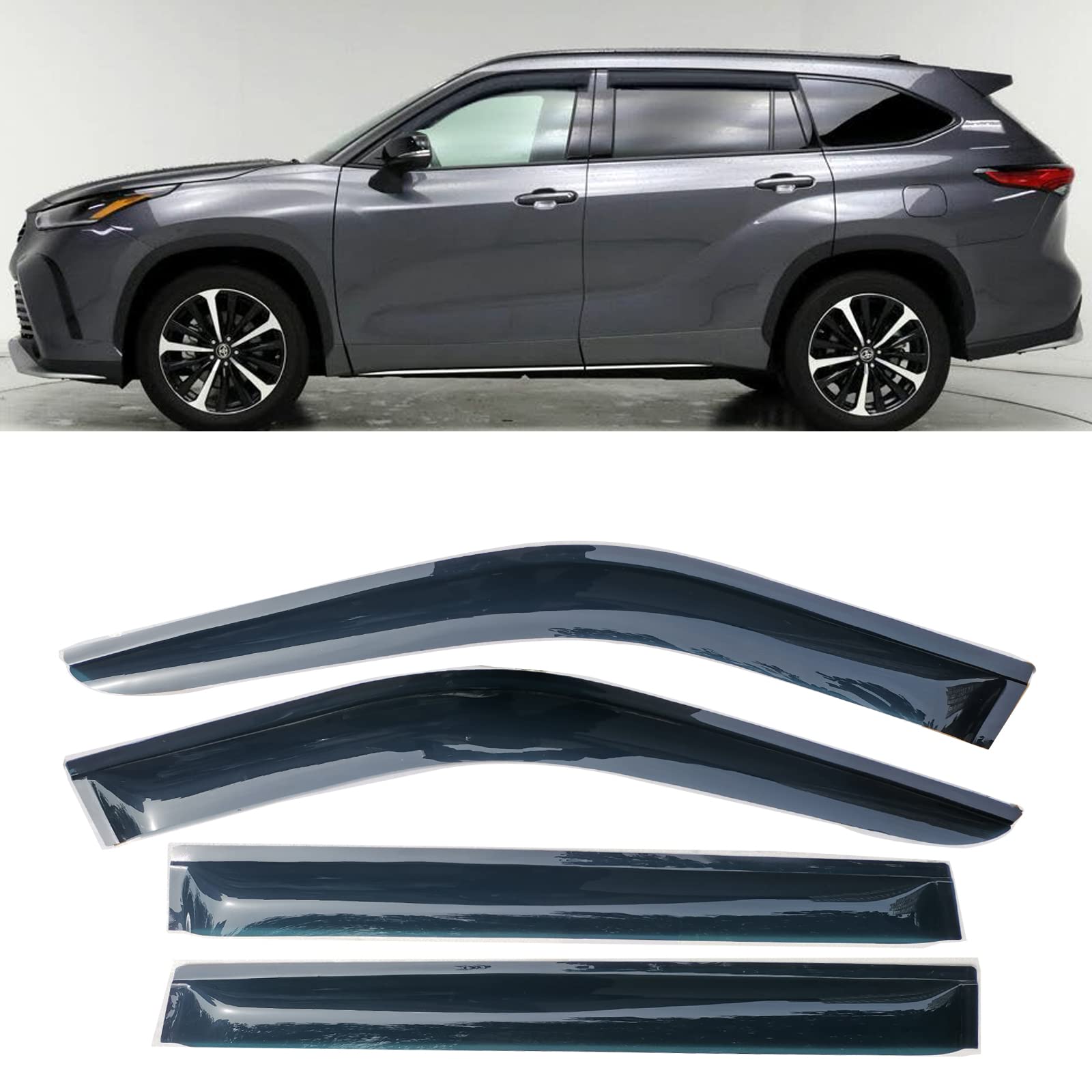 2020-2024 Tape-On Side Window Visors Vent Deflectors for Toyota ...