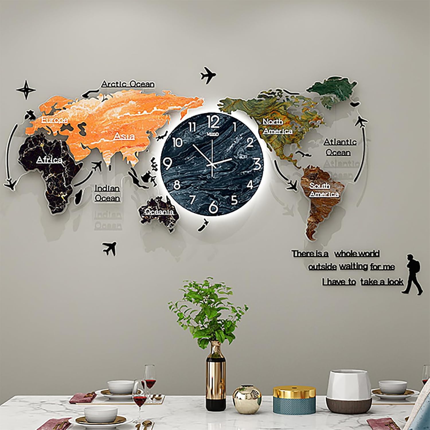 Amazon.com: COYOUCO Extra Large Decorative Wall Clock for Living Room ...