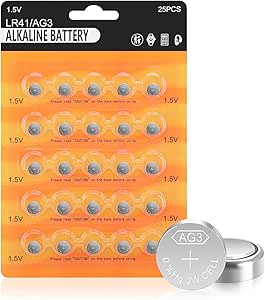 Amazon.com: kunying LR41 AG3 392 384 192 Batteries 25 Pack, 1.5V Button Coin Cell Battery ...
