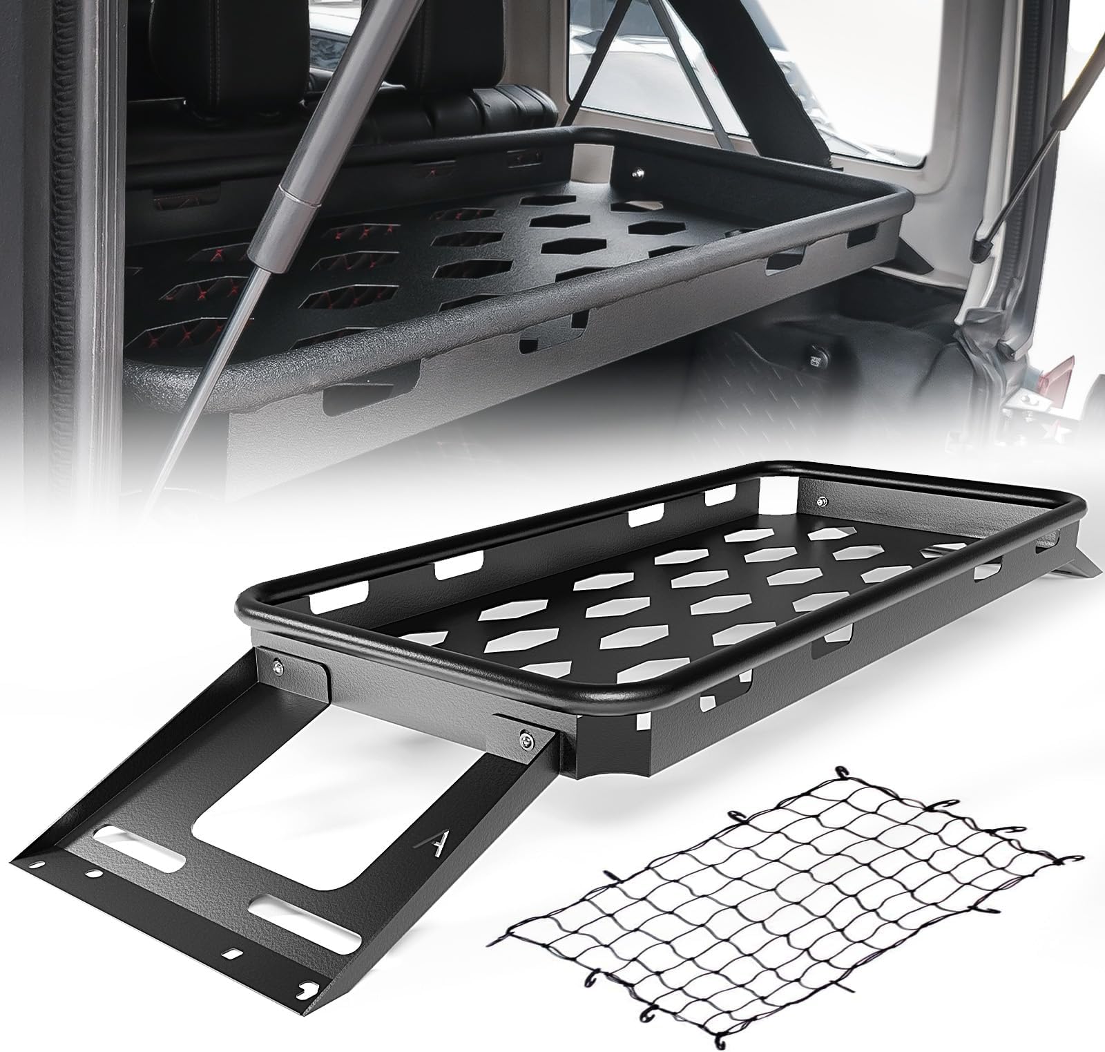 Amazon.com: Hooke Road Rear Trunk Cargo Rack Basket Tray Interior ...
