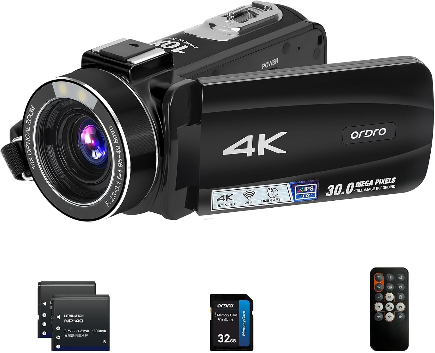 Amazon.com : 4K Video Camera 30MP Camcorder with 3.0“ 270° Rotation ...