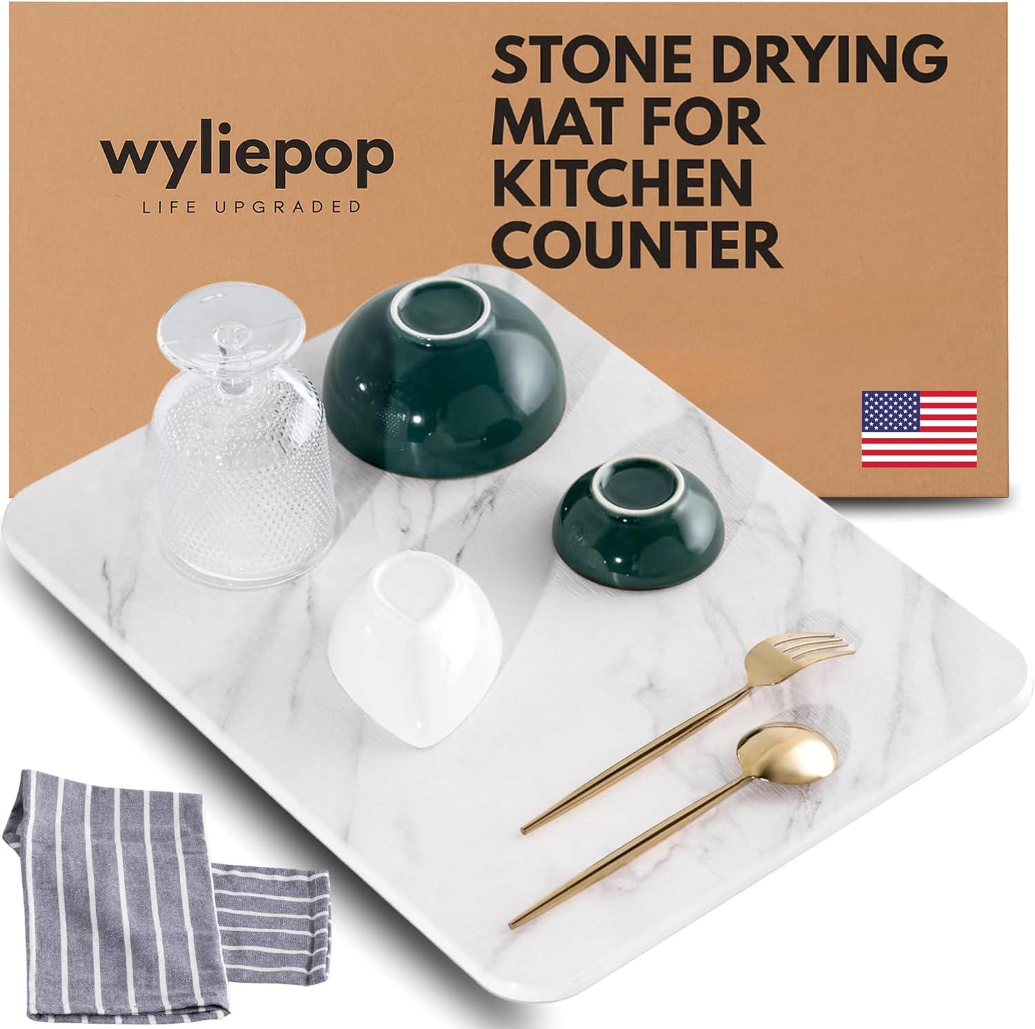 Amazon.com: Stone Drying Mat for Kitchen Counter – Diatomaceous Earth ...