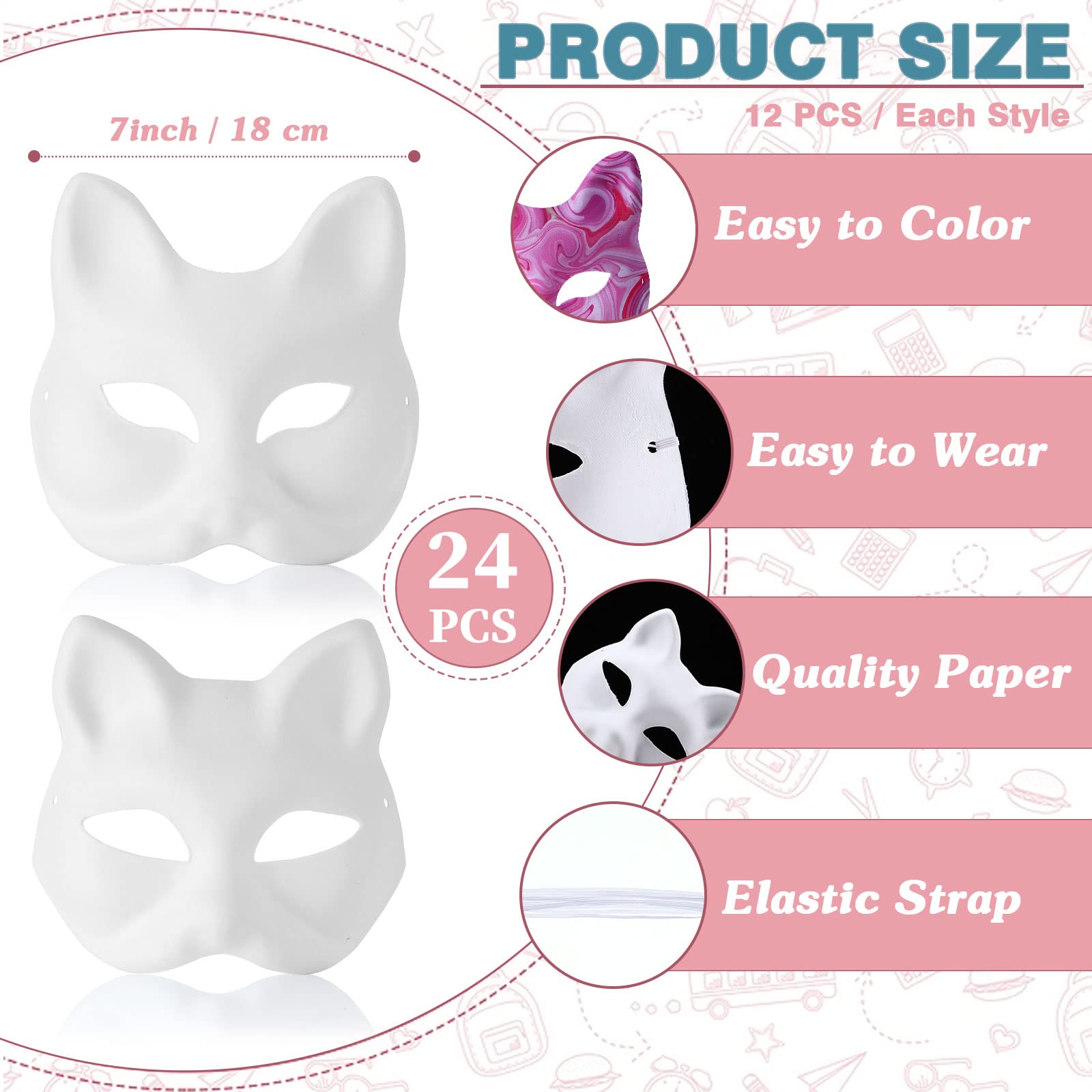 Snapklik.com : Leyndo 24 Pack Paper Mache Masks Half Face White ...