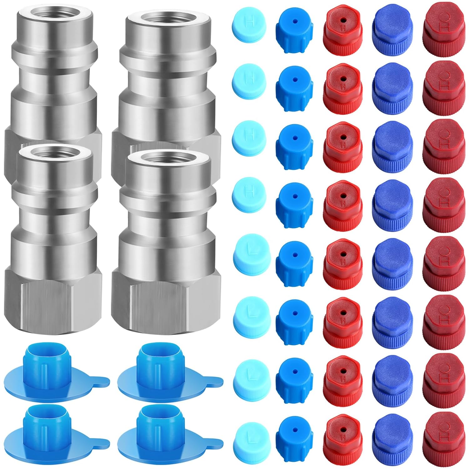 Amazon.com: Gisafai 4 Pack R12/R22 to R134a Adapter Conversion Kit High ...