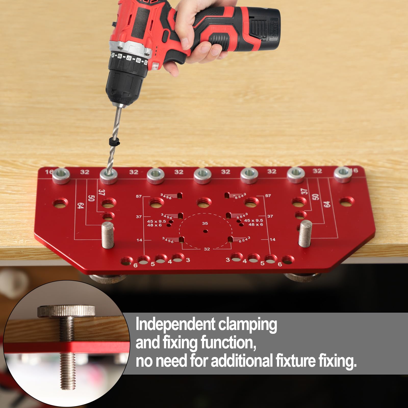 Shelf Hole Template 2-in-1 Shelf Pin & Hinge Jig Kit - Adjustable ...