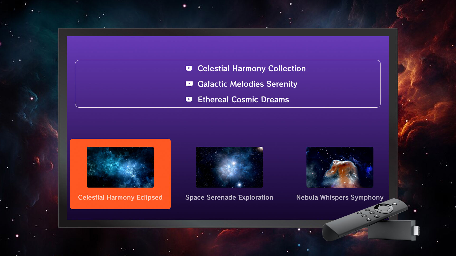 コズミックメロディヘブン-火災テレビやタブレット上の空間周囲の音楽や天体のシーンと深いリラクゼーション。:Amazon.co.jp:Appstore for Android