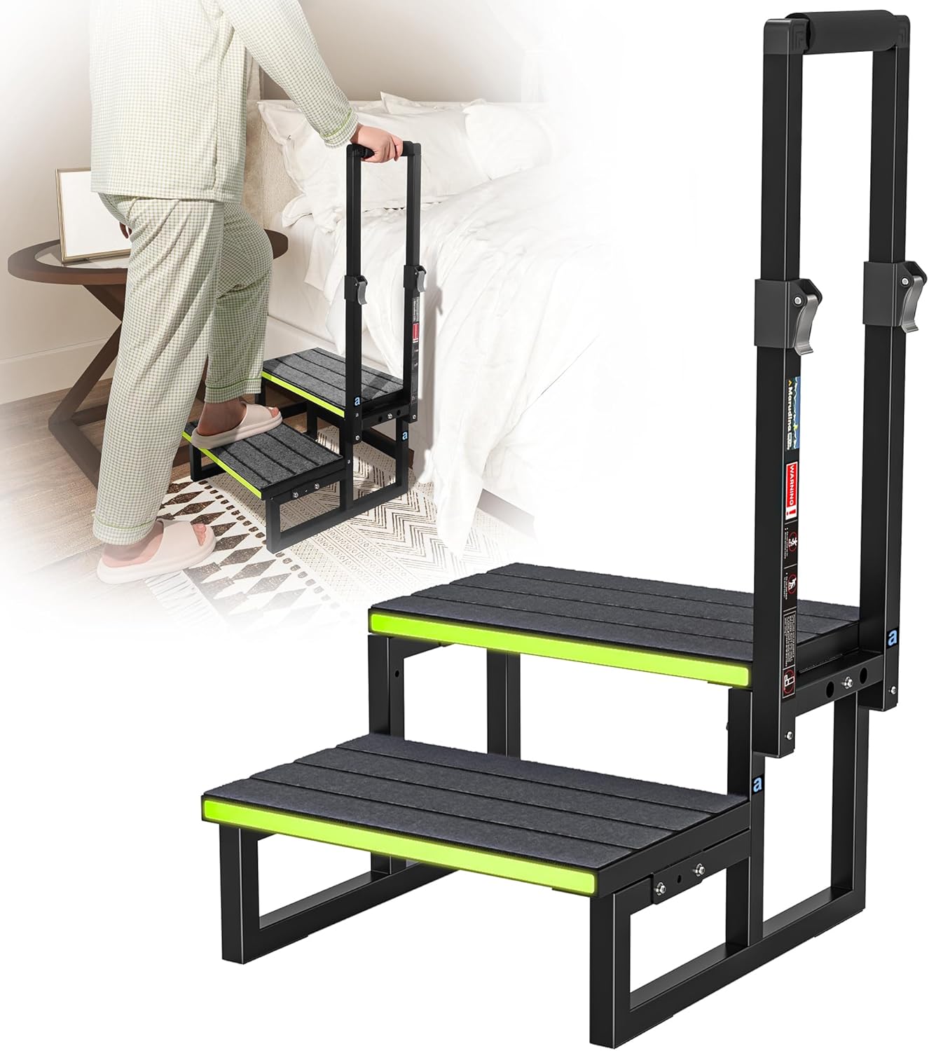 Amazon.com: Marudina Step Stool with Adjustable Handrail (26"to 40 ...