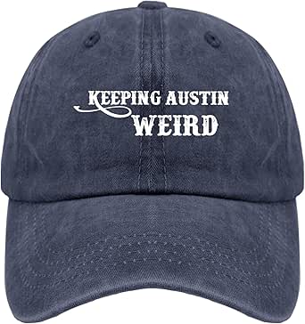 Keeping Austin Weird Baseball Cap America Hat Navy Blue Mens Hats and ...