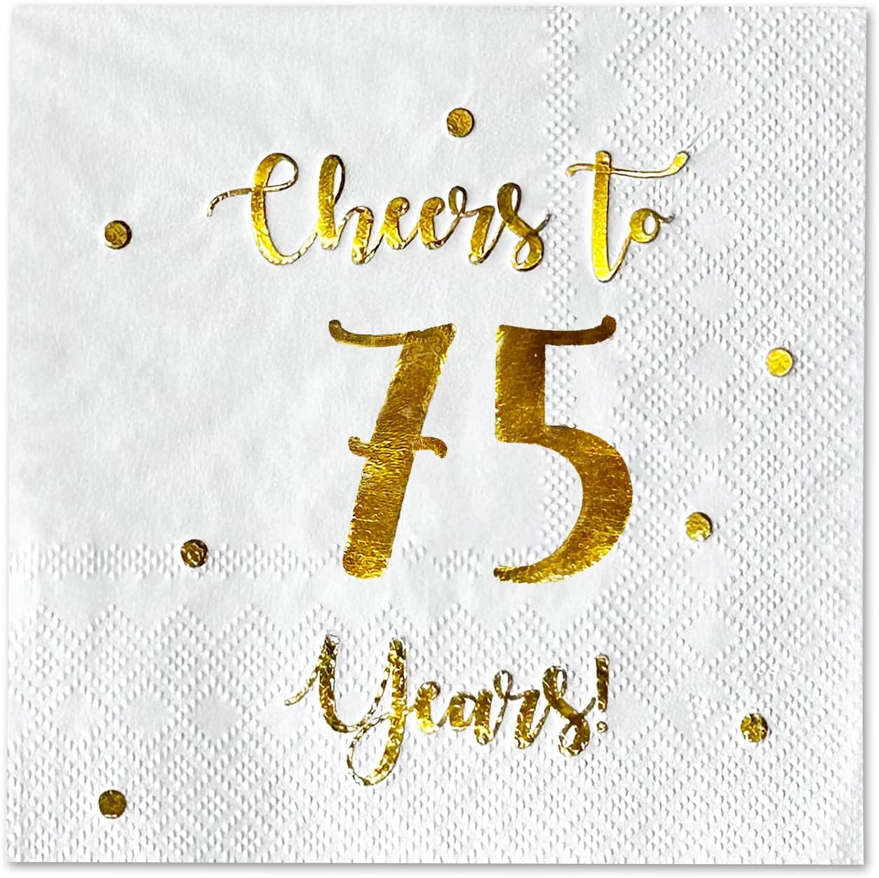 Amazon.com: Cheers to 75 Years Cocktail Napkins | Happy 75th Birthday ...