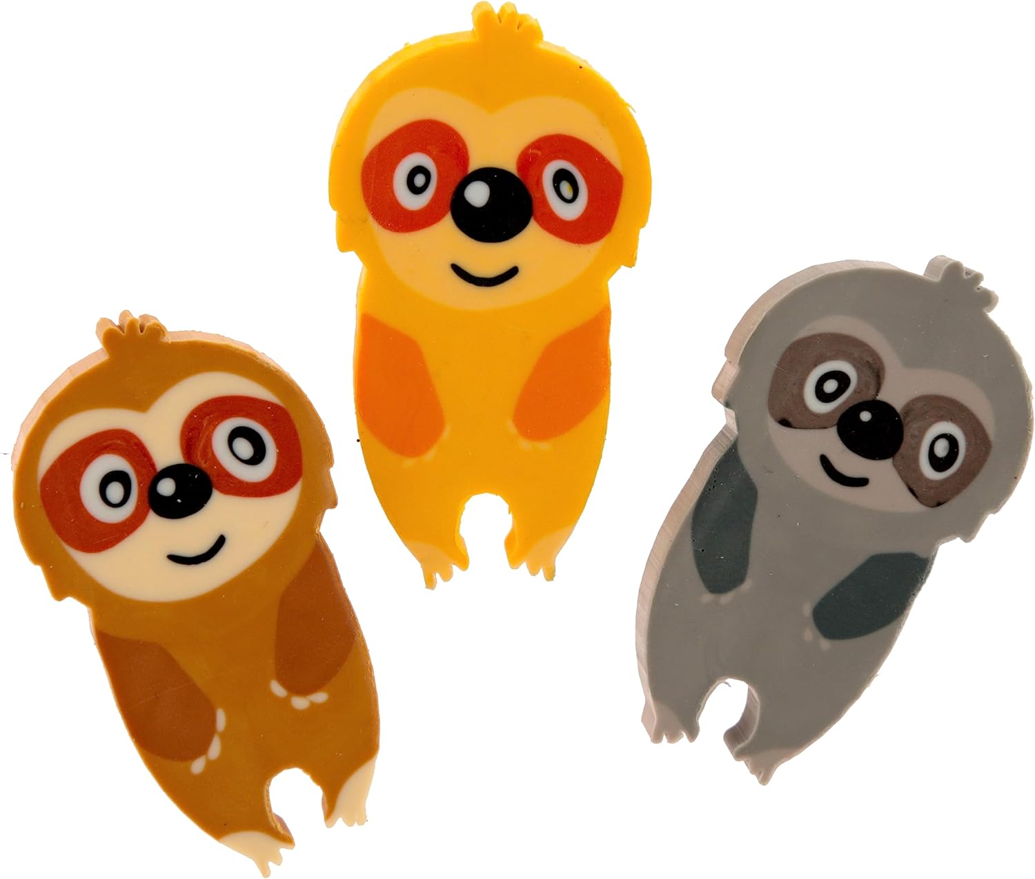 Puckator Sloth 3 Piece Eraser Set - Rubber Erasers Stationery Set ...